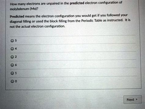 How Many Electrons Are Unpaired In The Predicted Elec… Solvedlib