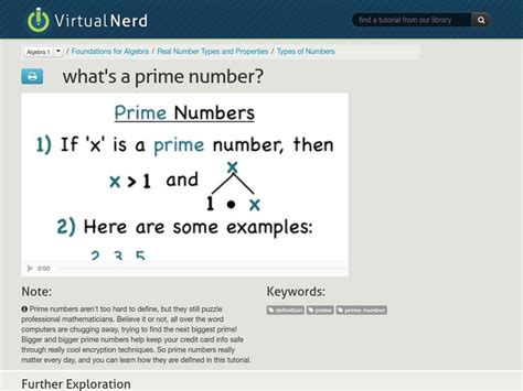 Virtual Nerd Whats A Prime Number Instructional Video For 9th 10th Grade Lesson Planet