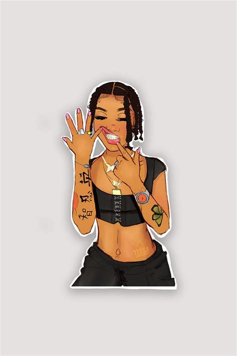 Coi Leray Sticker By Tessadrawsalot Coo Leray Tattoos Coi Leray