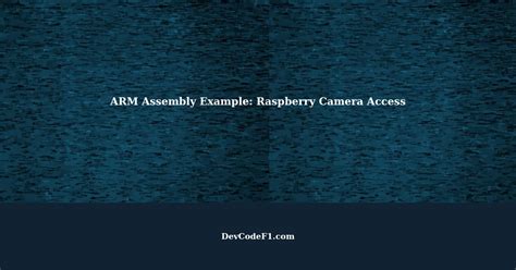 Arm Assembly Example To Access Raspberry Camera