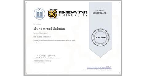 Dr Muhammad Salman Phd On Linkedin Completion Certificate For Six Sigma Principles