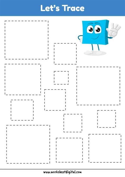Lets Trace Squares Worksheet Digital 1 Teacher Made Resources