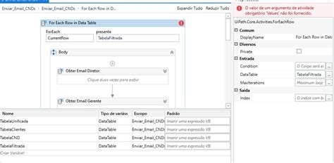Erro FOR EACH ROW IN DATA TABLE Activities UiPath Community Forum