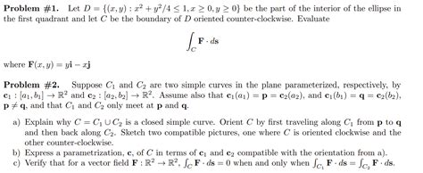 solved problem 1 ﻿let d { x y x2 y24≤1 x≥0 y≥0} ﻿be the