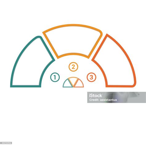Infographic Template Semicircle 3 Positions For Workflow Cycle Processes Diagrams Business