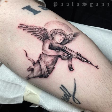 Angel With Ak47 Tattoo