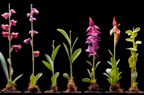 premium photo orchids in a timelapse sequence showing the progression