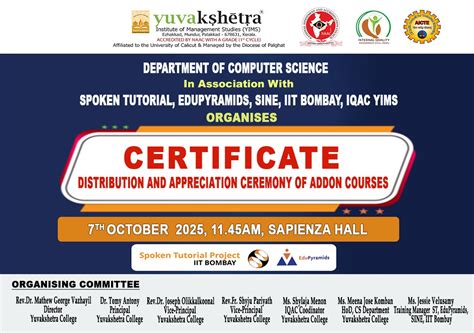 Iit Bombay Spoken Tutorial Certificate Distribution Yuvakshetra