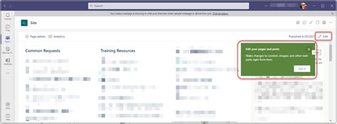 Editing A Sharepoint Page Or News Post In Microsoft Teams One Minute