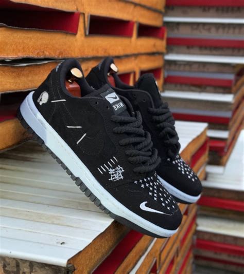 کتونی ایرجردن 1 وودو مشکی کف سفید ریکه