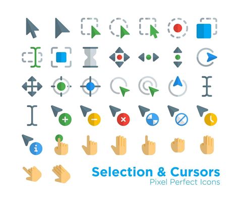 Selection Cursors Icons Vector Art At Vecteezy