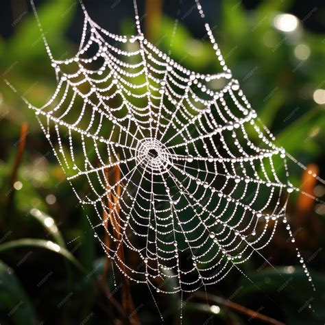 Premium Ai Image Garden Spider Web Dew