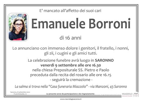 Emanuele Borroni Necrologi Online E Annunci Funebri