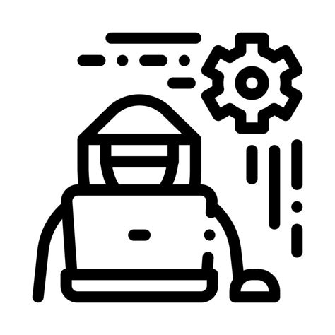 Settings Hacker Icon Vector Outline Illustration Vector Art At