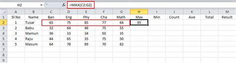 Microsoft Excel এ MAX MIN এব AVERAGE ফশনর বযবহর
