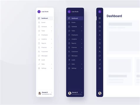 Sidebar Menu Design By Lanp On Dribbble