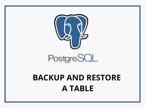 How To Take Backup And Restore A Table In Postgresql