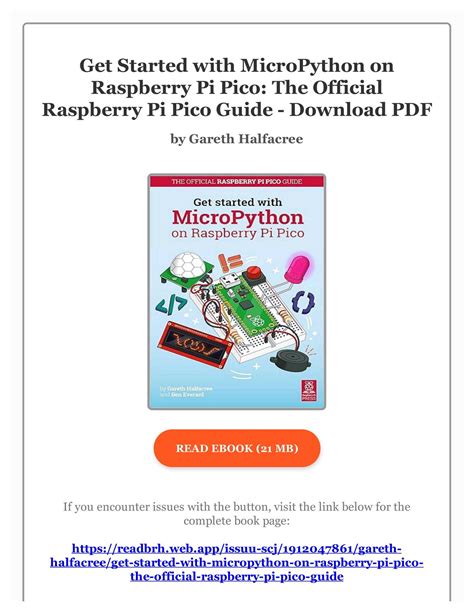 Free Pdf Get Started With Micropython On Raspberry Pi Pico The Official Raspberry Pi Pico Guide