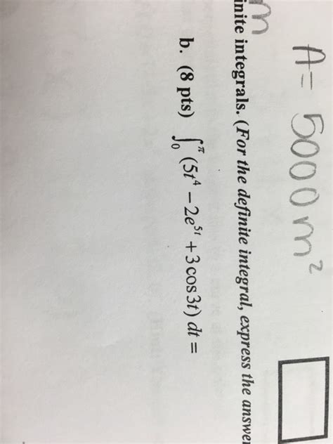 Solved Finite Integrals For The Definite Integral Express Chegg