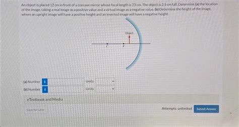 solved an object is placed 12 cm in front of a concave