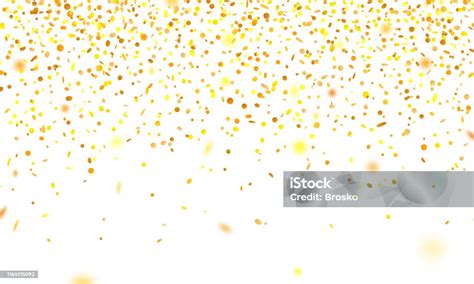 황금 색종이 무작위로 반짝이 틴셀 비행 흰색 배경에 빛나는 고립 된 둥근 입자 가능성에 대한 스톡 벡터 아트 및 기타 이미지 가능성 계절 공휴일 Istock
