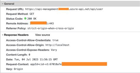 Azure Apim React App Sends Get Request And Get Response With Status