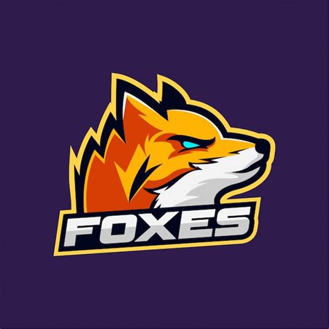 여우 머리 마스코트 게임 Esport 로고 프리미엄 벡터