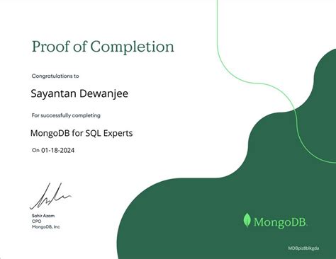 Sayantan Dewanjee On Linkedin Mongodb Certification Sql Growthmindset