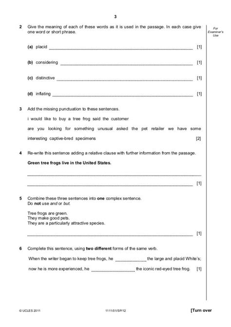 igcse grade 6 english worksheets