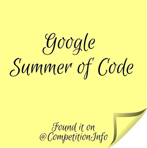 Google Summer Of Code Competition Info