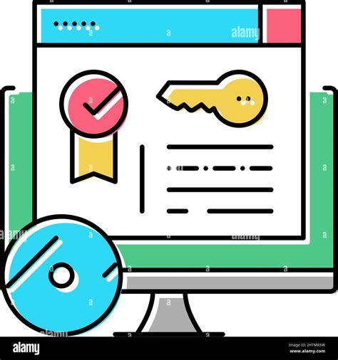 License Software Color Icon Vector Illustration Stock Vector Image