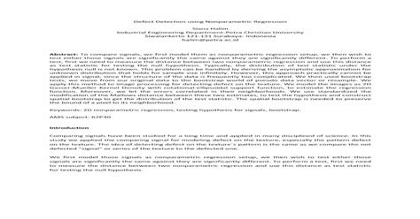 Download Pdf Defect Detection Using Nonparametric Regression Siana
