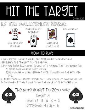 Integer Card Games By Love Live Laugh TEACH Teachers Pay Teachers