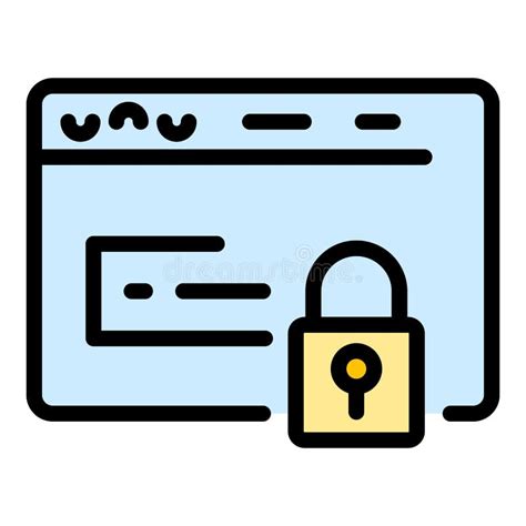 Web Safe Authentication Icon Color Outline Vector Stock Vector