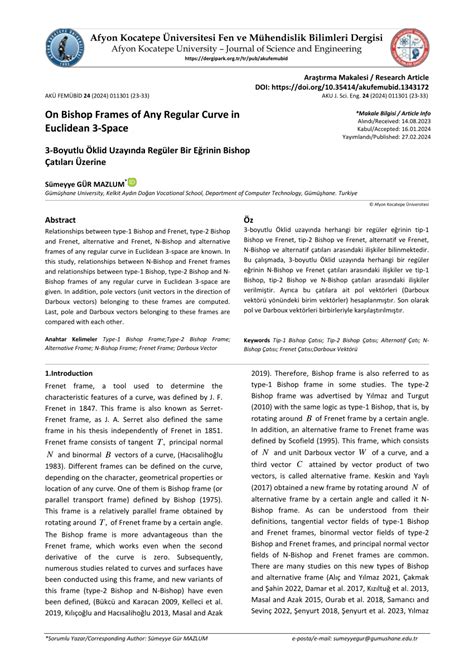 Pdf On Bishop Frames Of Any Regular Curve In Euclidean 3 Space