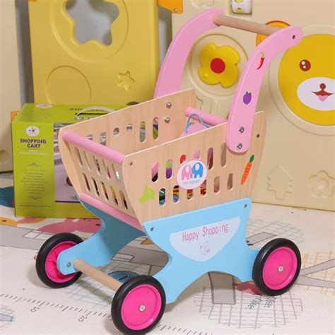Детска играчка Дървена пазарска количка 3г Emag Bg