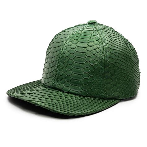 Genuine Green Python Leather Baseball Hat Mint Tradition