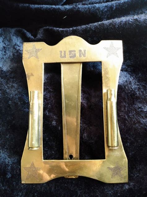 Vintage Ww2 Us Navy Vintage Trench Art Picture Frame Stand Military