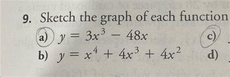 Solved 9 Sketch the graph of each function b y x² 4x³ Chegg com