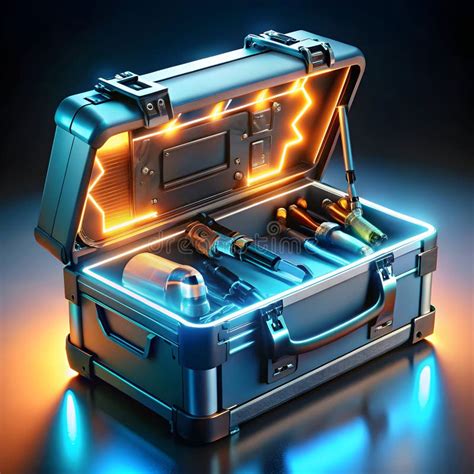 A Futuristic Toolbox Filled With Glowing High Tech Tools Showcasing
