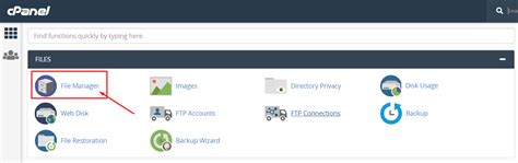 Click File Manager ServerCake