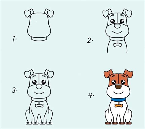 Как нарисовать собаку легко и красиво поэтапно