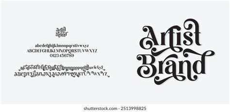 우아한 글꼴 대문자 소문자 및 숫자 스톡 벡터로열티 프리 2513998825 Shutterstock