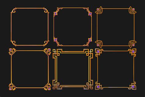 Vintage Fantasy Golden Frames For Rpg Game Vector Art At Vecteezy