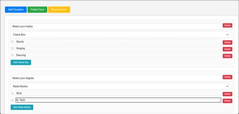 developing web based forms for surveys and tree plantation