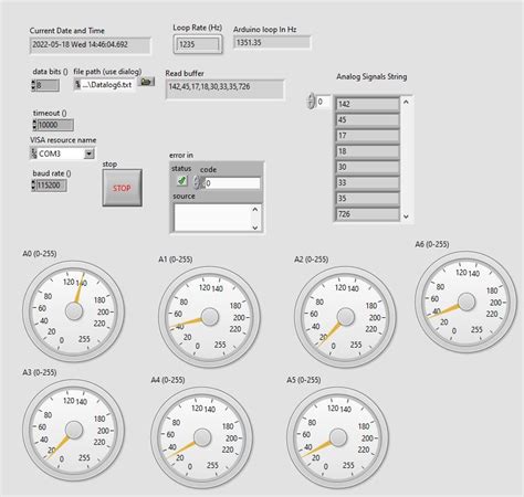 Solved Labview And Arduino Realtime Analog Reading Displaying And