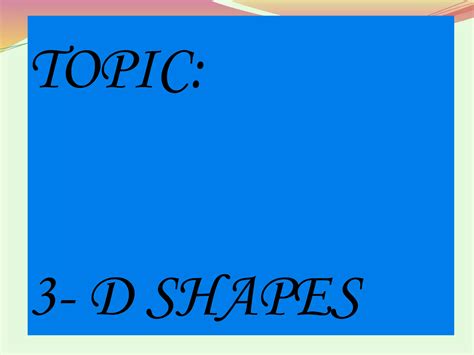 3d Shapespptx