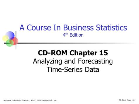 Cd Rom Chapter 15 Analyzing And Forecasting Time Series Data Ppt Download