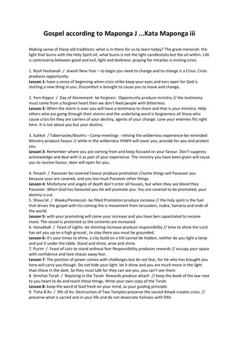 Gospel According To Maponga J Kata Maponga Iii