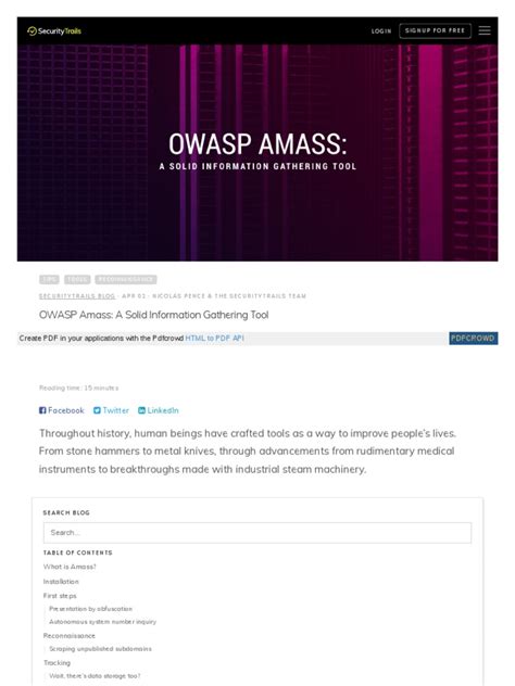 Owasp Amass A Solid Information Gathering Tool Pdf